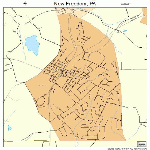 Amazon.com: Large Street & Road Map of New Freedom, Pennsylvania PA ...