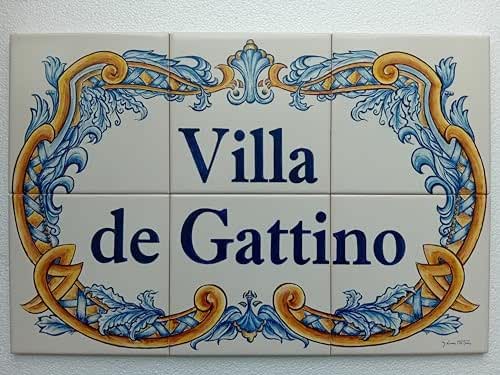 Amazon.com: Hand-painted Ceramic Tiles, 28x42 cm (11x16.5 in). Address ...