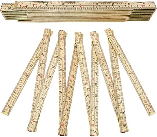 Folding Wood Ruler LUORNG 6 FT / 6 Inch Wooden Foldable Ruler with US ...