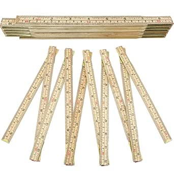 Folding Wood Ruler LUORNG 6 FT / 6 Inch Wooden Foldable Ruler with US ...