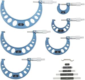 0-6" Premium Outside Micrometer Machinist Tool Set, Measuring Range 0. ...