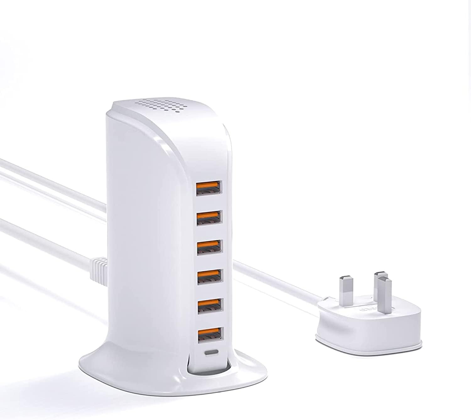 USB Charger,Qurzou 50W Multi USB Charger 6 Port USB Tower Charging ...