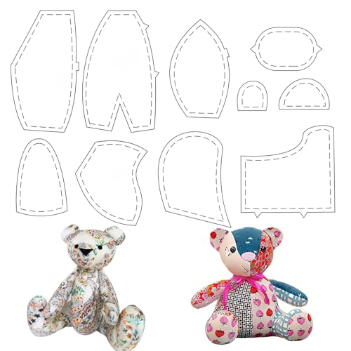 10 PCS Memory Bear Template Ruler, 10 inch Acrylic Memory Bear Template ...