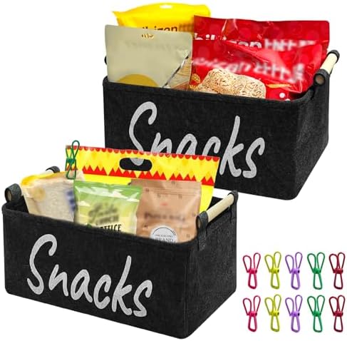 Amazon.com - 2 PCS Snack Bin Organizer for Pantry, Snack Basket ...