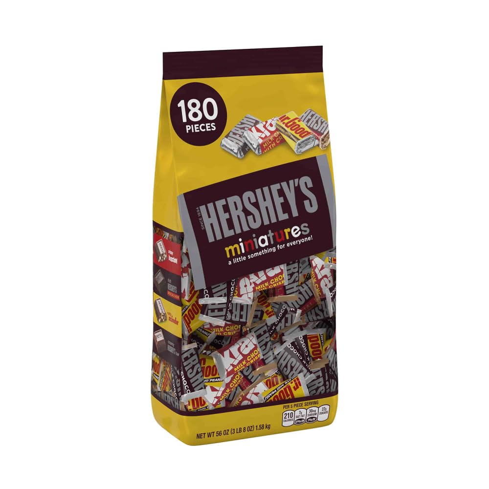 Hershey's Miniatures Chocolate Assortment, 56 Oz, 180 Count (Pack of 1 ...