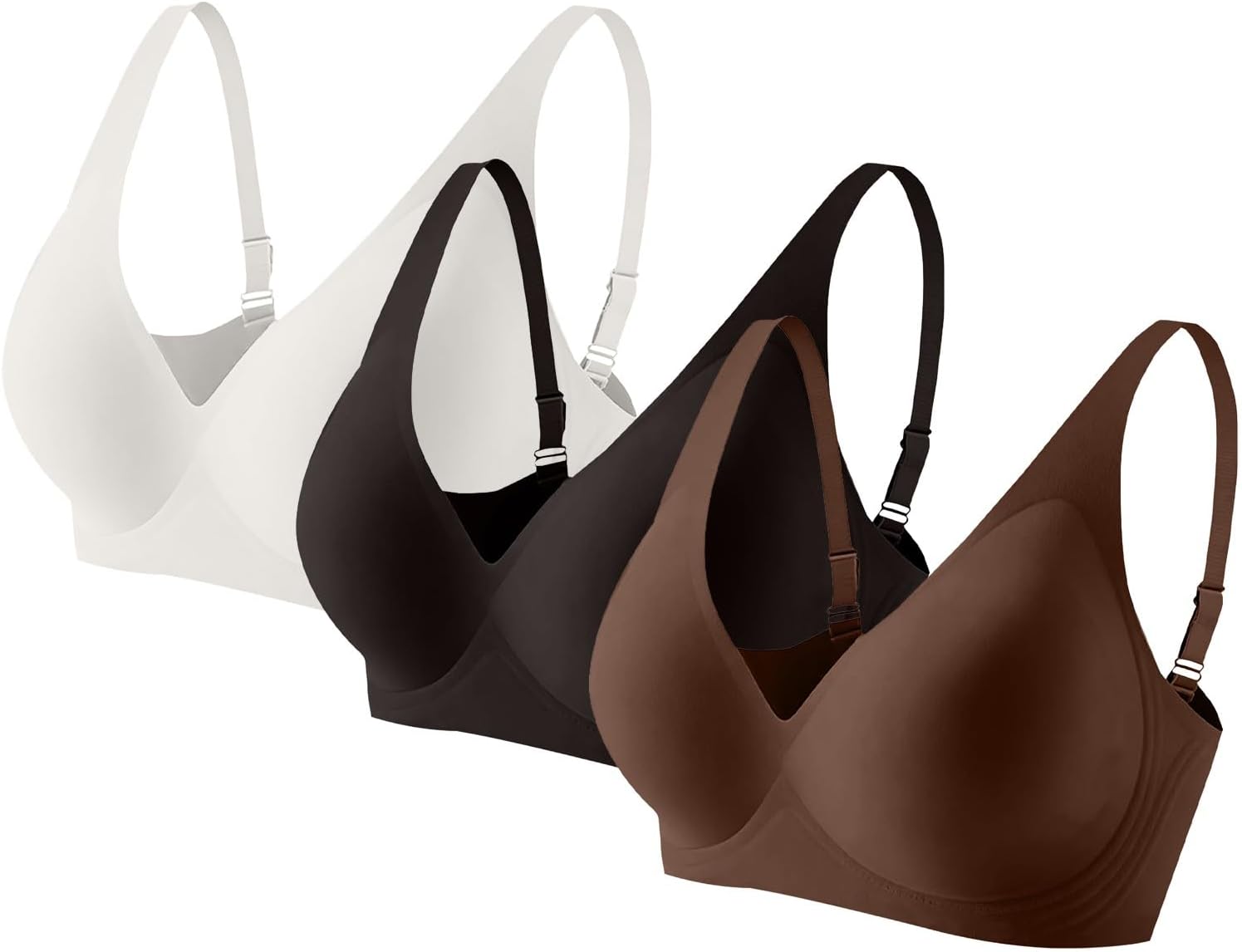 Shfebrinox 3-Pack Jelly Bras for Women,Seamless Bralettes Jelly ...