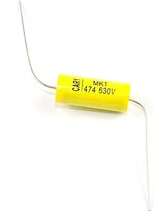 Cary 10pcs Yellow Long Lead Axial Polyester Film Capacitor 0.47uf 630v for Tube Amps: Amazon.com ...