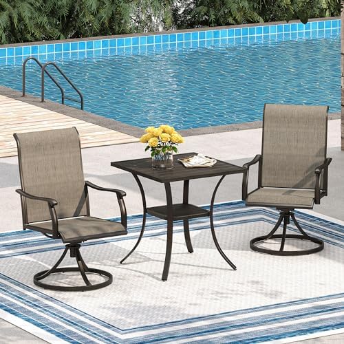 Amazon.com: VICLLAX 3 Pieces Small Patio Dining Set, Patio Furniture ...