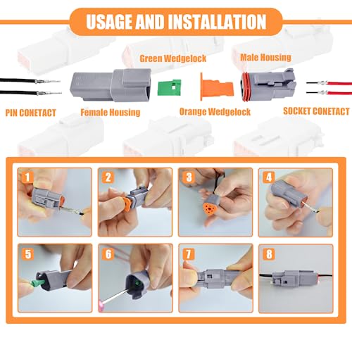 Snapklik.com : 86 PCS Deutsch DT Grey 6 Pin Connectors 5 Set ...