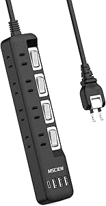Amazon.co.jp: Mscien M Sign Power Strip with USB 8 AC Outlets 1 USB C 3 ...
