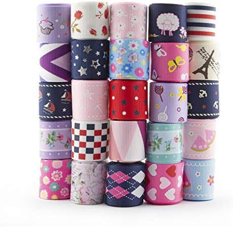 Amazon.com: Summer-Ray 25 Yards 1 Inch Printed Grosgrain Ribbon 25 ...