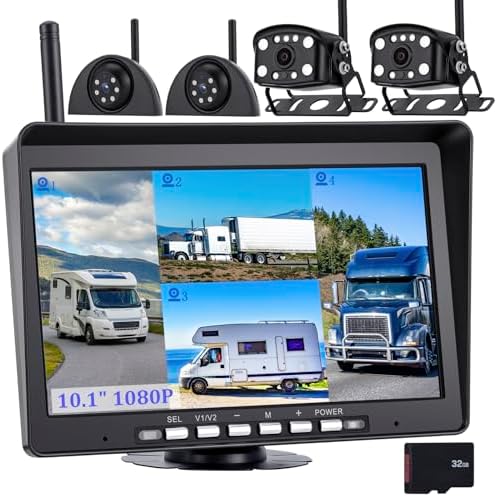 Amazon.com: 4-Channel 1080P Backup Camera for Truck/RV/Semi Trailer/Van ...