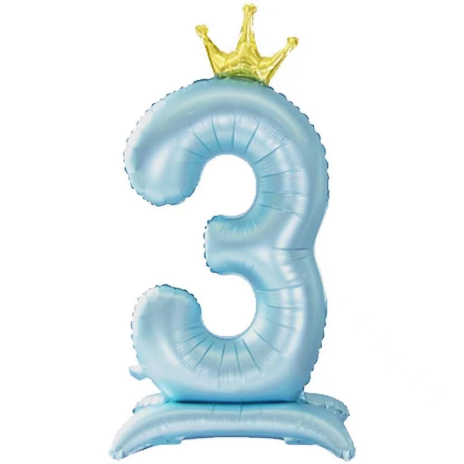 Amazon.com: 42 Inch Standing Blue Number 3 Balloons With Crown, 3rd ...