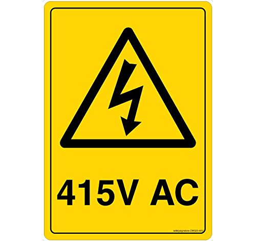WARNING: 415V AC, (CW320-A5V-01), Material: 3M Self Adhesive Vinyl ...