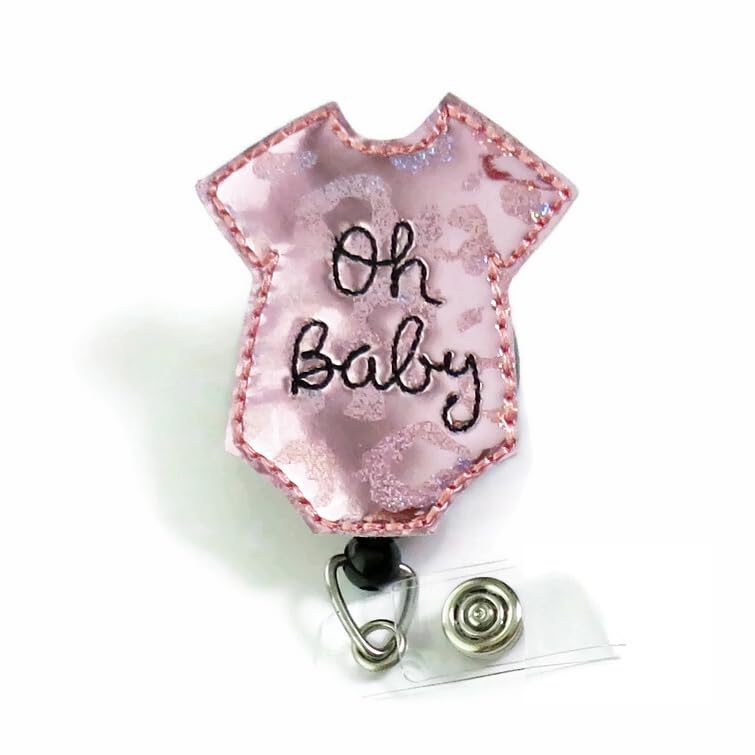 Amazon.com: Oh Baby Onesie Badge Reel - Cute and Chic Badge Accessory ...