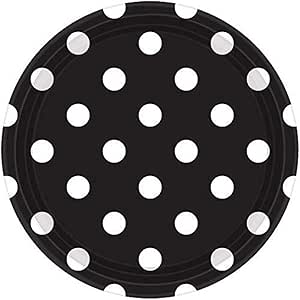 Amazon.com: Amscan Tableware Collection, Dots Round Plates Party ...