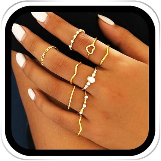 Amazon.com: GRAEEN Gold Finger Ring Adjustable Knuckle Stackable Rings ...