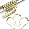 Amazon.com: Gold Shower Curtain Hooks, Amazer Shower Curtain Rings ...