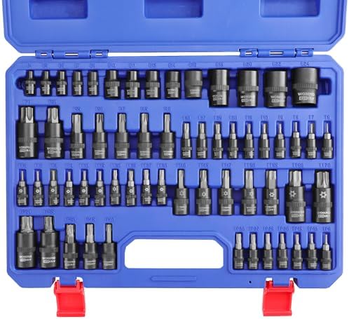 WORKPRO 60-Piece Master Torx Bit Socket and External Torx Socket Set, 1 ...