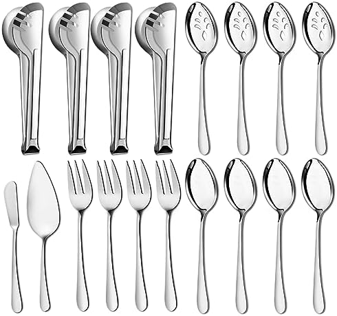 Amazon.com | Pleafind 18 PCS Serving Utensils, Stainless Steel Serving ...