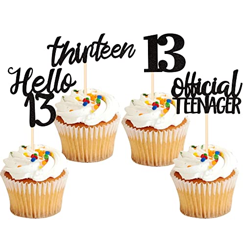 Snapklik.com : 24 PCS 13th Birthday Cupcake Toppers Official Teenager ...