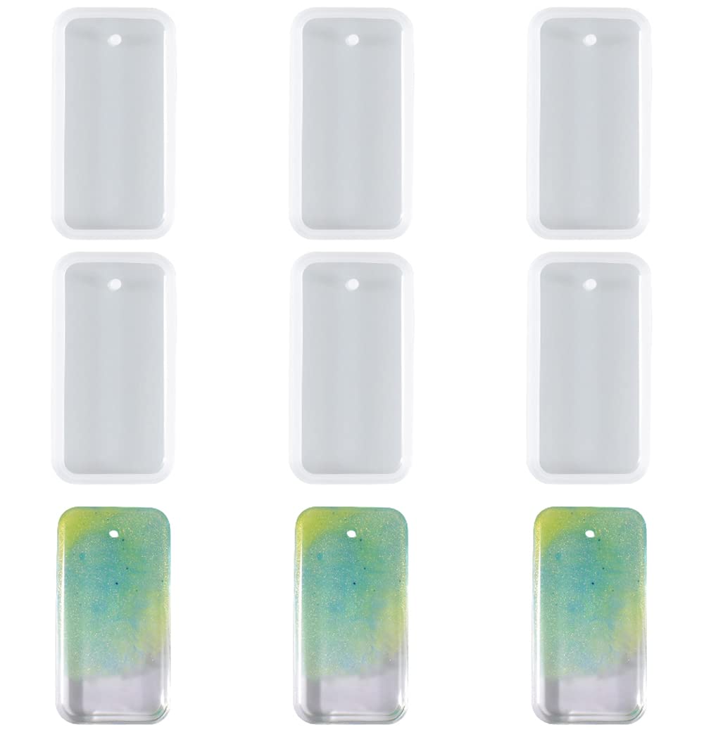 Amazon.com: Weenkeey 6 Pcs Rectangle Keychain Silicone Mold Rectangle ...