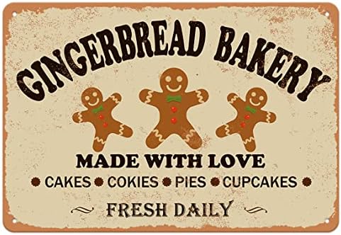 Amazon.com : Gingerbread Men Holiday Metal Sign Plaque Metal Vintage ...
