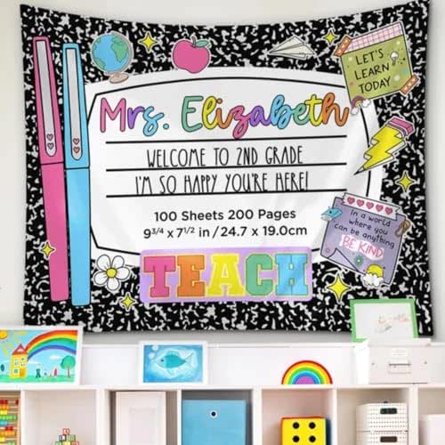 Amazon.com: LASFOUR Personalized Composition Notebook Teacher Tapestry ...