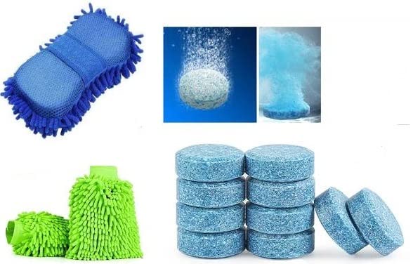 Domus Décor Microfiber Cleaning Mitts Gloves, Double Side Wet and Dry ...