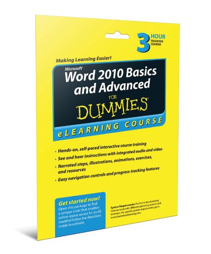 Amazon.com: Word 2010 Basics and Advanced For Dummies eLearning Course Access Code Card (6 Month ...