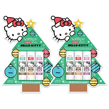 Amazon.com : Softlips Christmas Tree Hello Kitty Natural Lip Balm ...