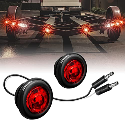 Snapklik.com : TRUE MODS 2pc 3/4 Round Red Trailer LED Marker Light DOT ...