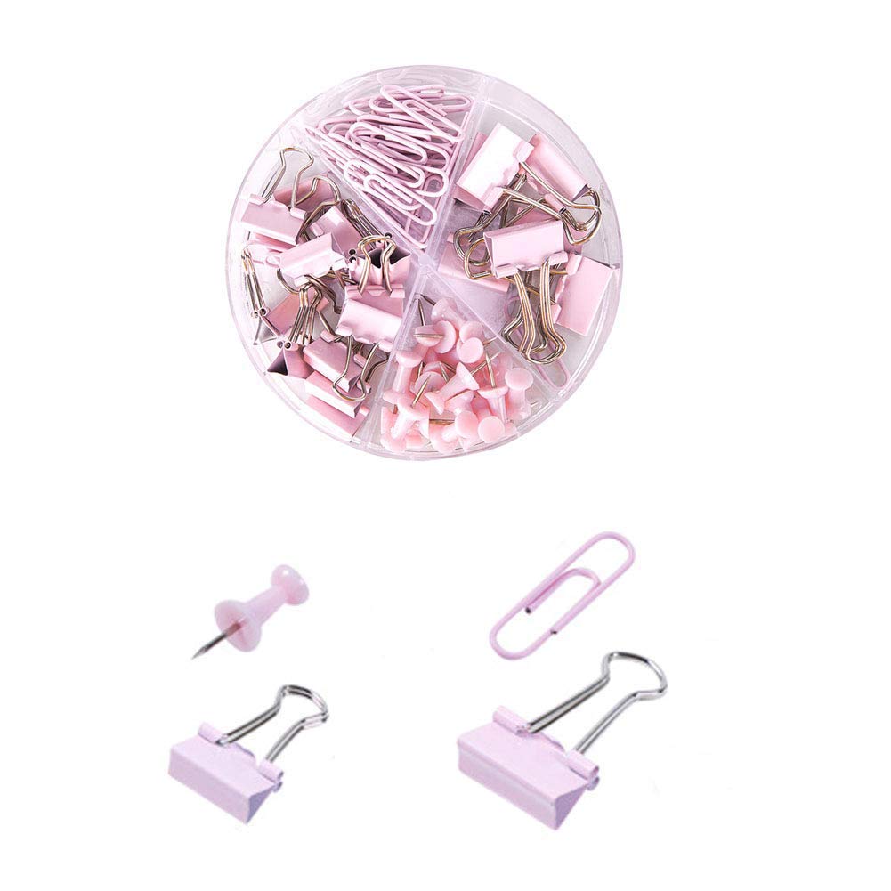 350pcs Paper Clips Binder Clips Push Pins LincOficey 350-Piece Pastel ...