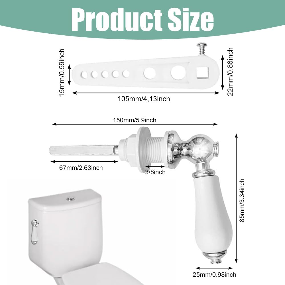 XAVSWRDE Ceramic Toilet Flush Handle Replacement Ceramic Handle Cistern ...