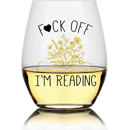 Amazon.com | Book Club Reading Between the Wines Stemmed Wine Glass ...