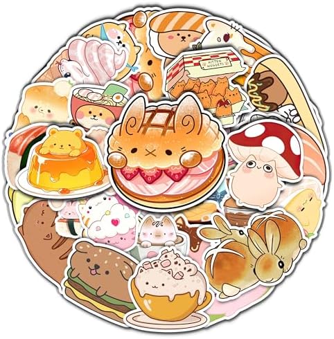 Amazon.com: 100pcs Cute Snack Stickers Food Stickers Drink Stickers ...