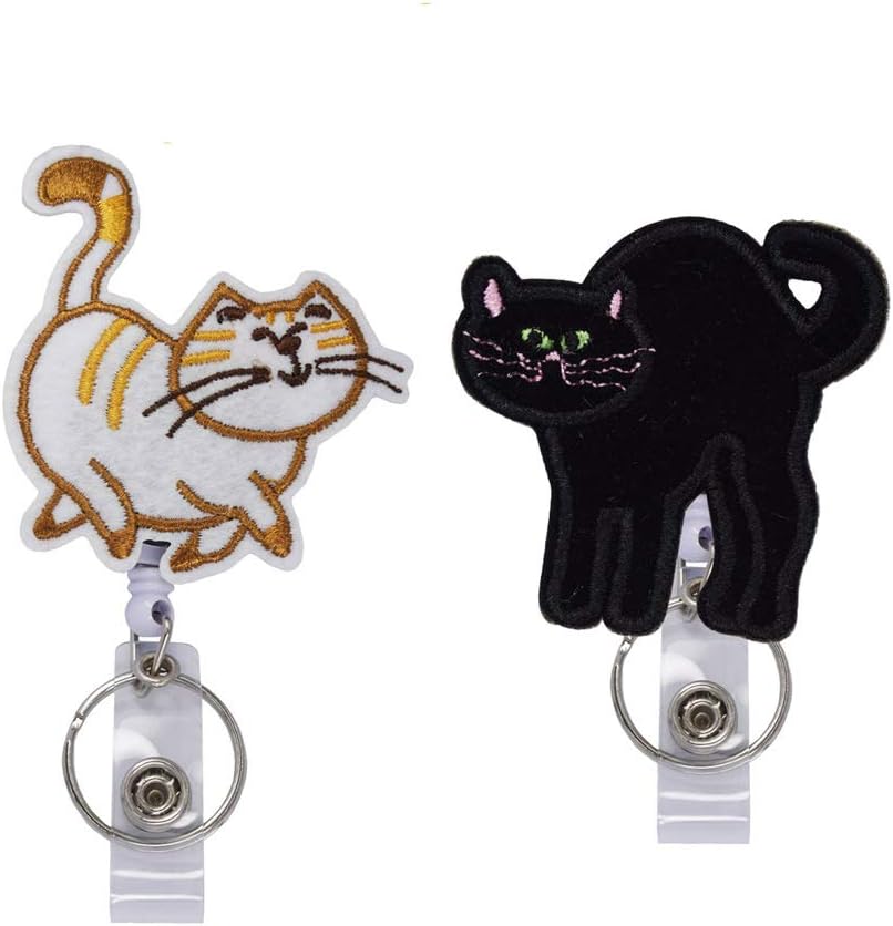 2 Pack Cute Cats Badge Reels Retractable, with Alligator Clip, 24 ...