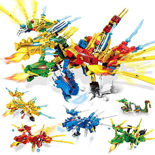HOGOKIDS Dragon Building Set for Kids - 807 Pieces 4 in 1 Legendary ...