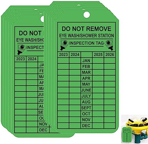 Eye Wash Station Inspection Tags 4-Year Monthly Eyewash Station ...