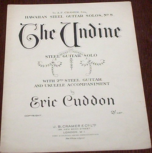 The Undine Eric Cuddon 1926 Large Sheet Music 12" x 10" Steel Guitar ...