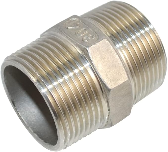 Amazon.com: Megairon 1-1/4" x 1-1/4" NPT Male Threaded Hex Nipple ...
