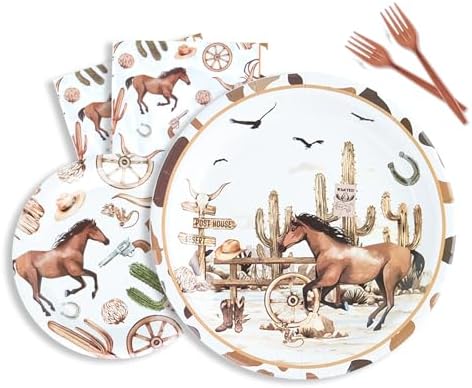 Amazon.com: Western Cowboy Birthday Party Decorations Tableware - Wild ...