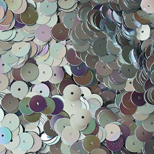 Amazon.com: Silver Sequins Loose 8mm Flat Paillettes ~ Silver Rainbow ...