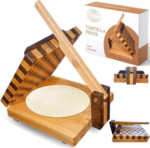 Amazon.com: Buxetty Wooden Tortilla Press - Roti Maker - bio Wooden ...