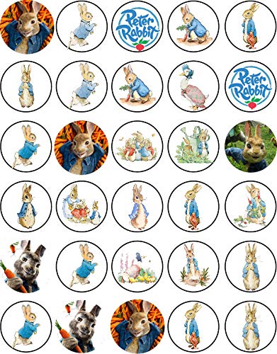 Buy 30 x Edible Cupcake Toppers Themed of Peter Rabbit Collection of ...