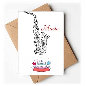 Amazon.co.jp: Classical Music Listening Saxophone Happy Birthday Card ...