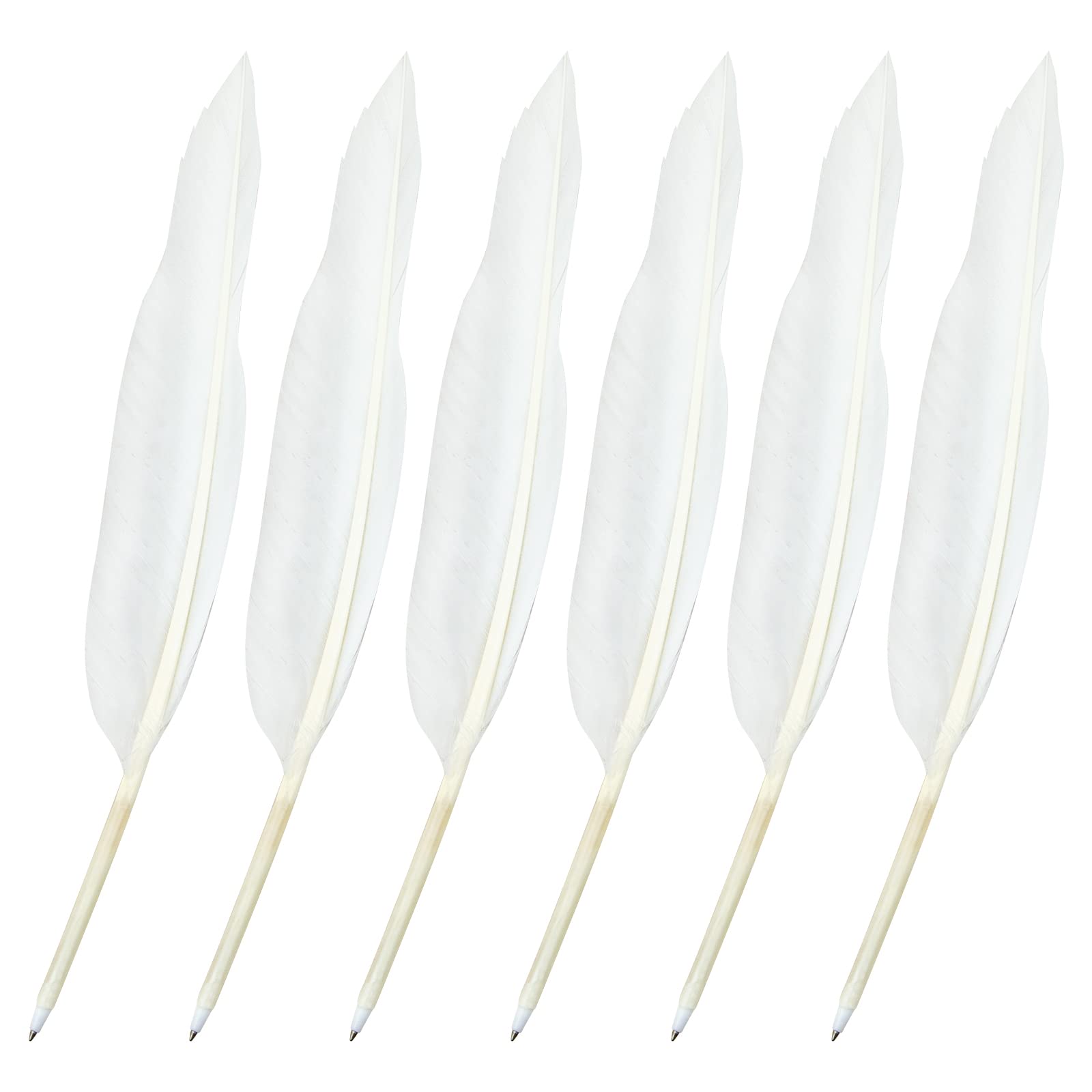 Leikedun White Goose Feather Quill Pens Black Ink Ball Point Feather ...