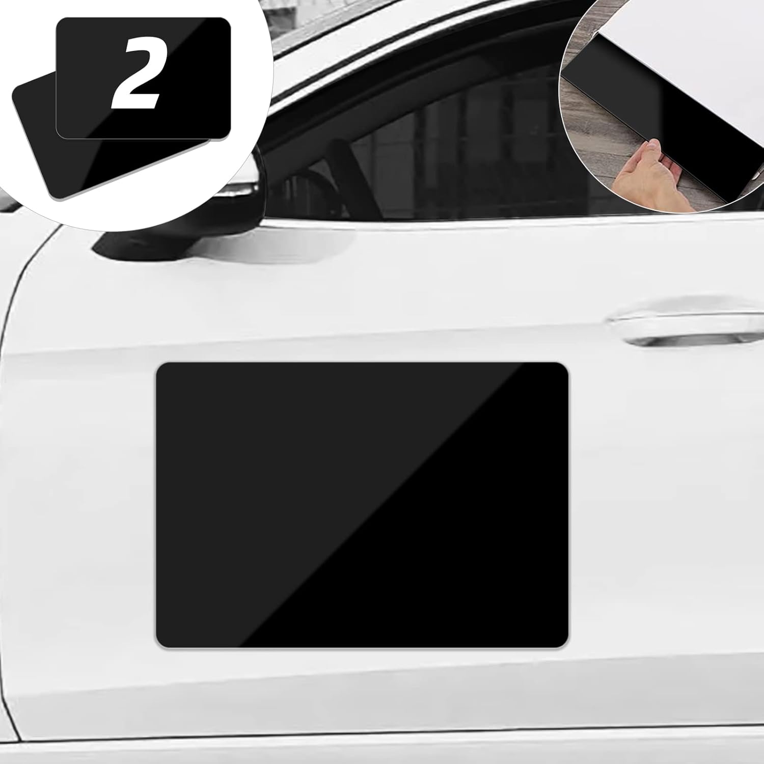 Amazon.com: 2 Pack Black Blank Car Magnets with 50 mils, Prevent Car ...