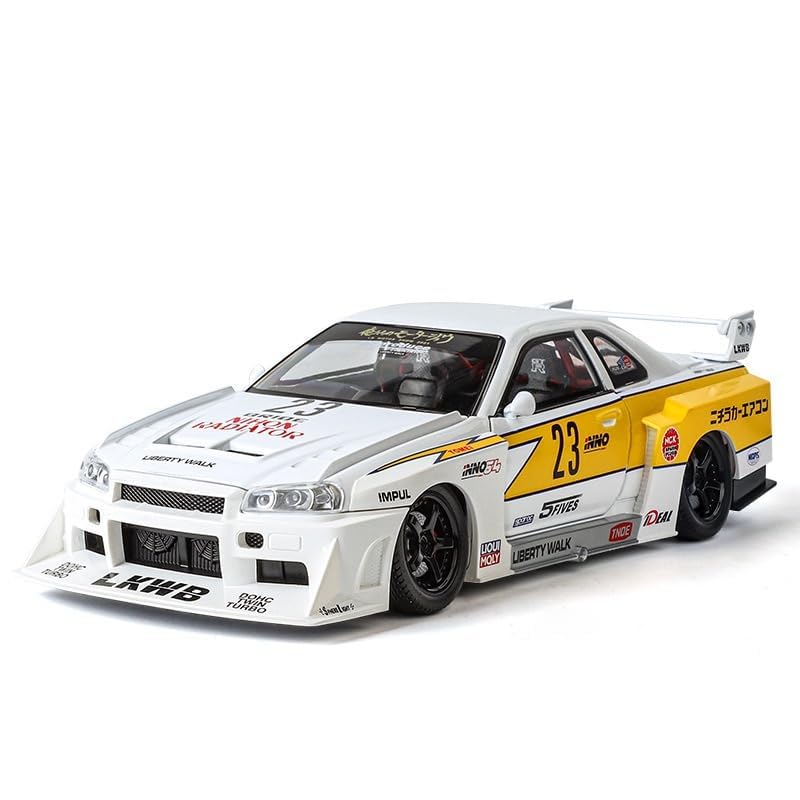 SR TOYS 1:24 Nissan Skyline GTR-R34 S15 Diecast Model Metal Pull Back ...