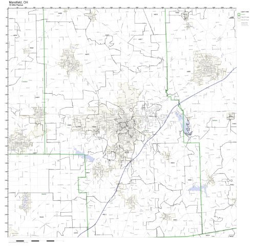 Amazon.com : Mansfield, OH ZIP Code Map Not Laminated : Prints : Office ...